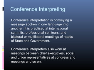 TYPES OF INTERPRETING | PPT