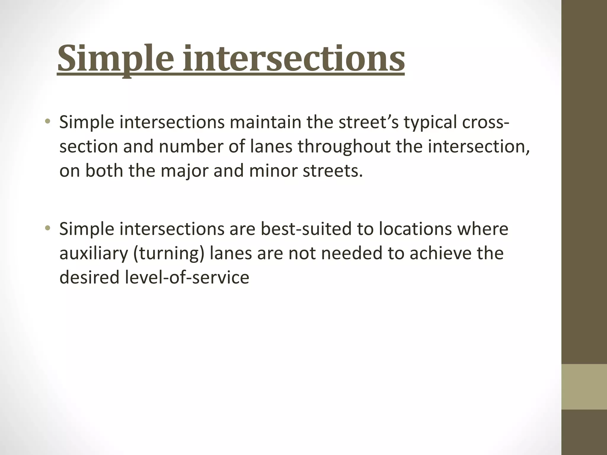 Types of intersection of road and design parameters of road ...