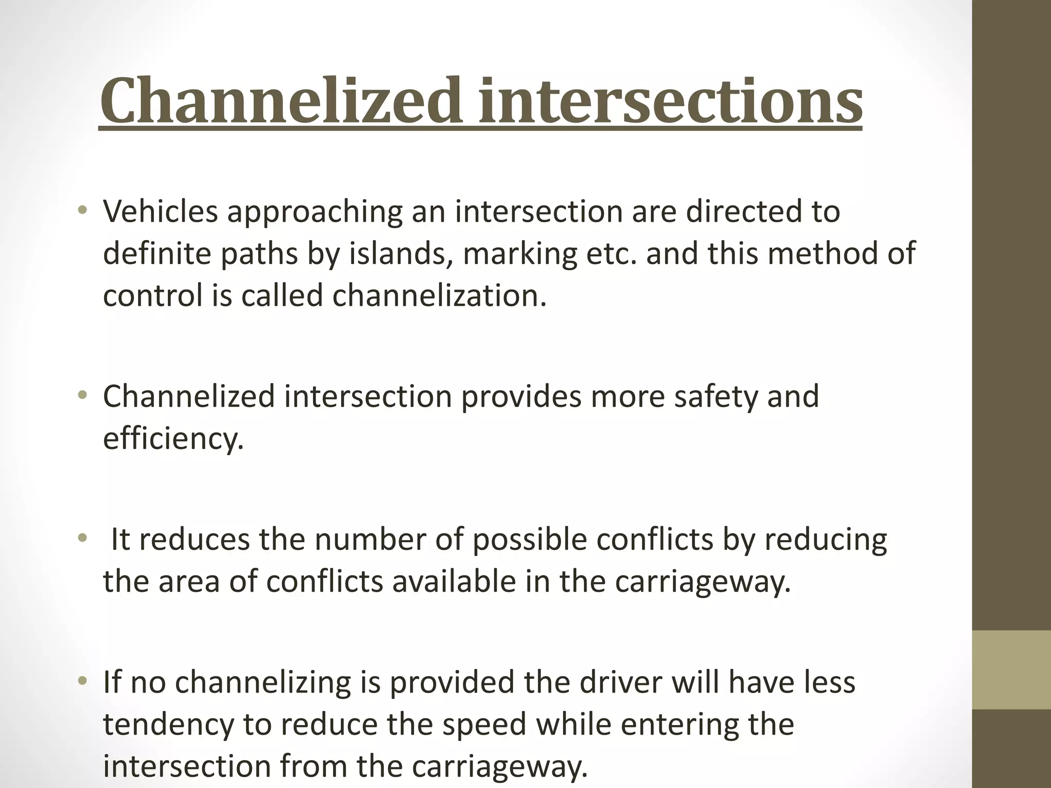 Types of intersection of road and design parameters of road ...