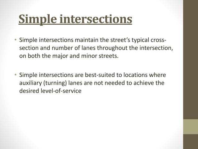 Types of intersection of road and design parameters of road ...