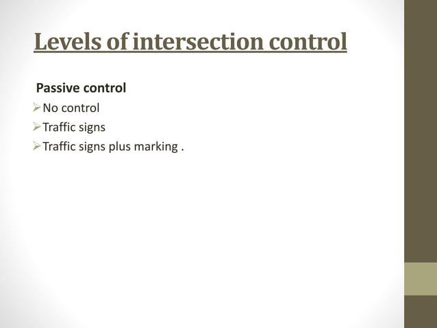 Types of intersection of road and design parameters of road ...