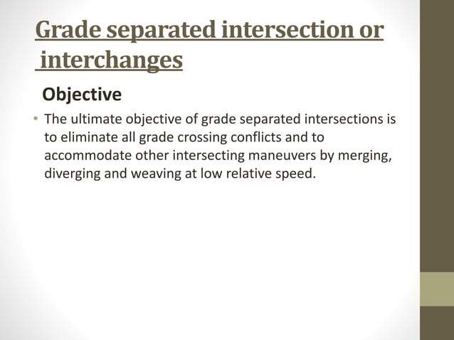 Types of intersection of road and design parameters of road ...