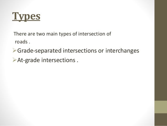 Types of intersection of road and design parameters of road intersect…