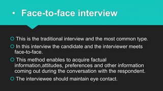 Types of interview | PPTX