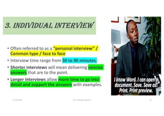 Types of interview | PDF | Resume Writing and Advice | Job Search