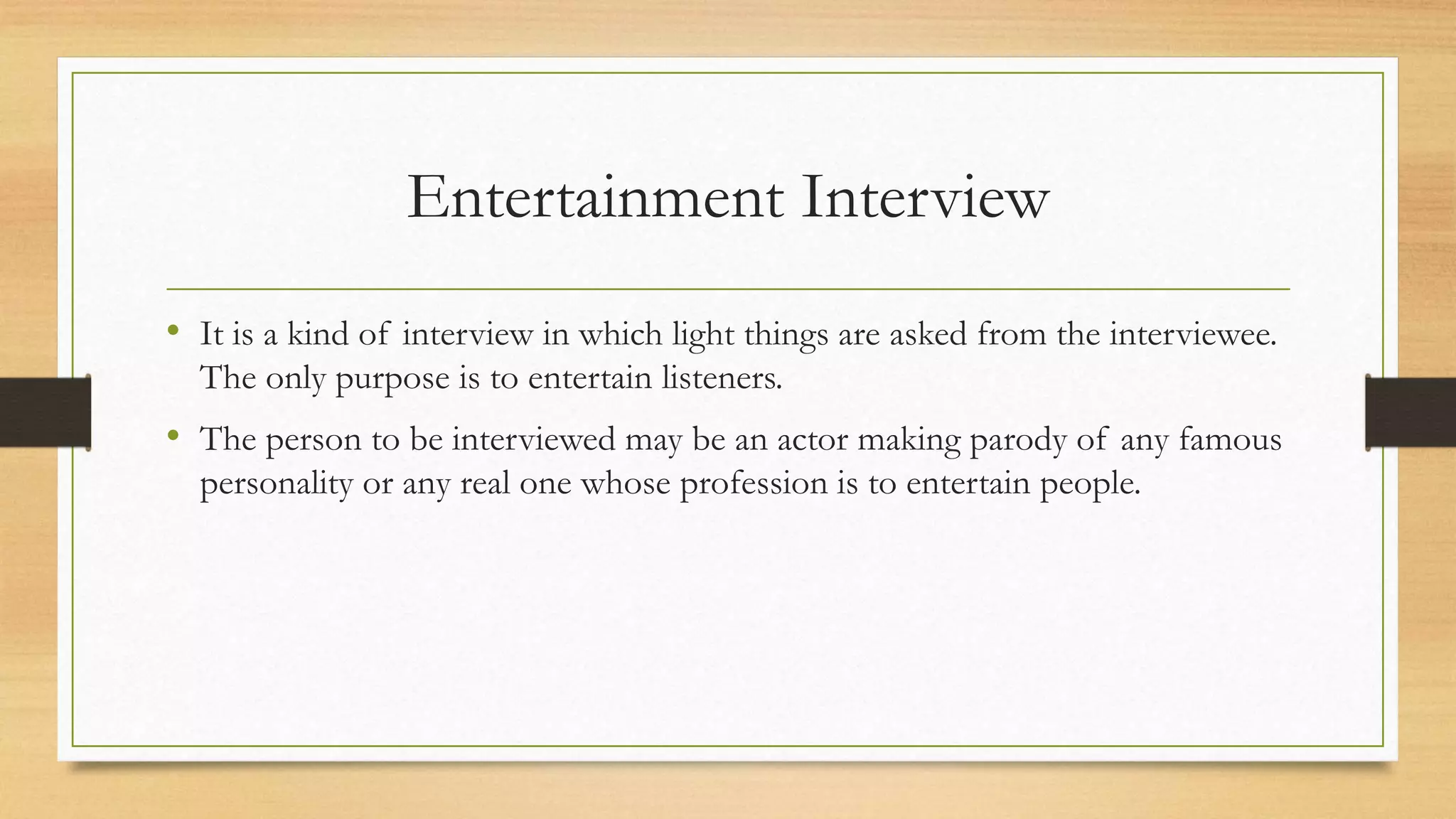 Types of interview for news gathering and reporting | PPTX