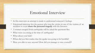 Types of interview for news gathering and reporting | PPTX