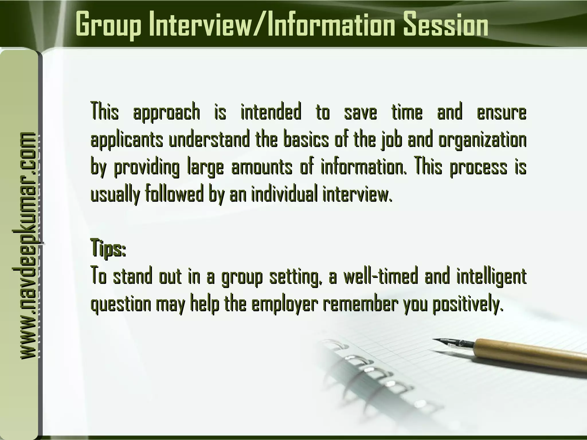 Types of Interviews | PPT