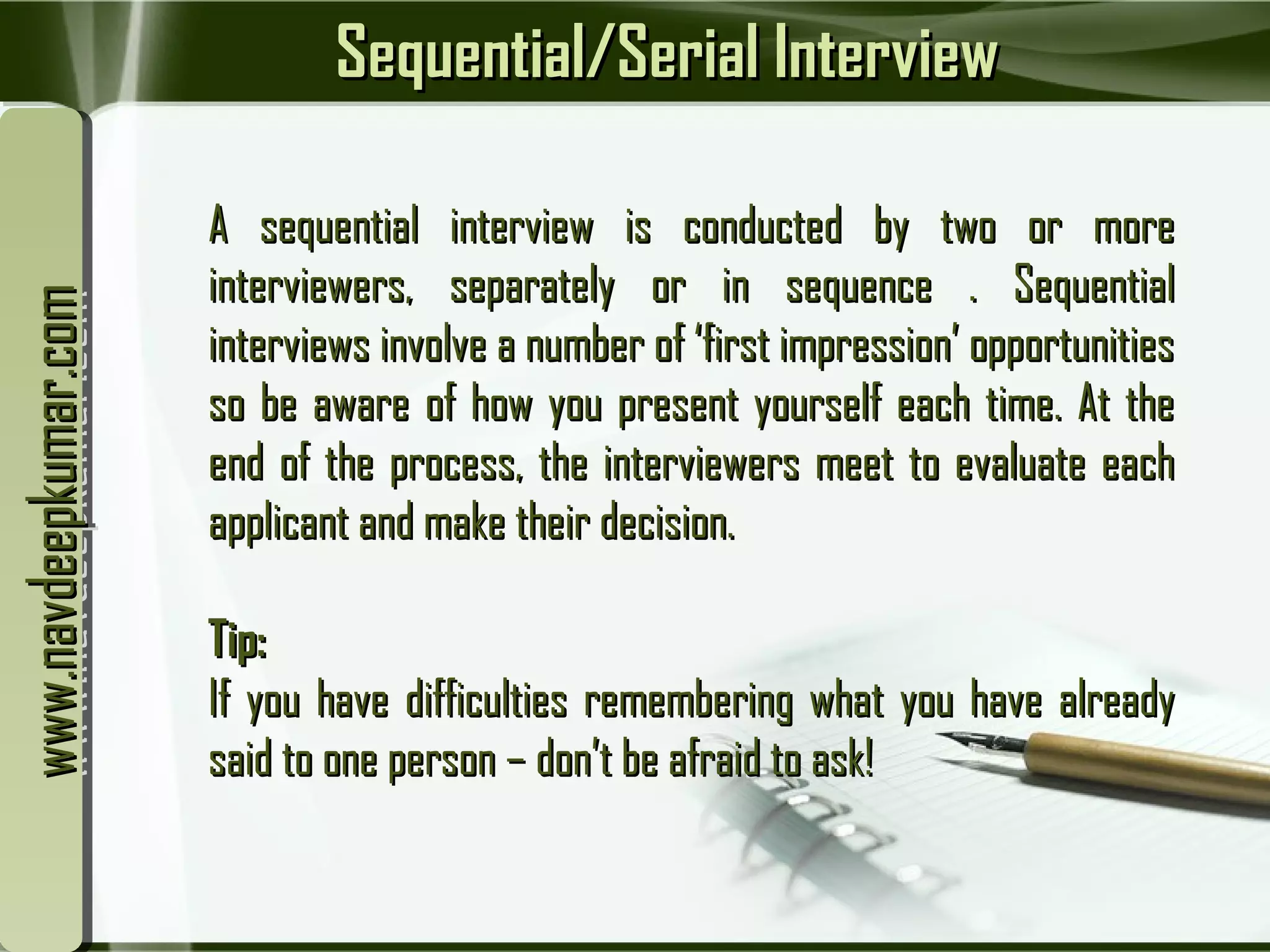 Types of Interviews | PPT