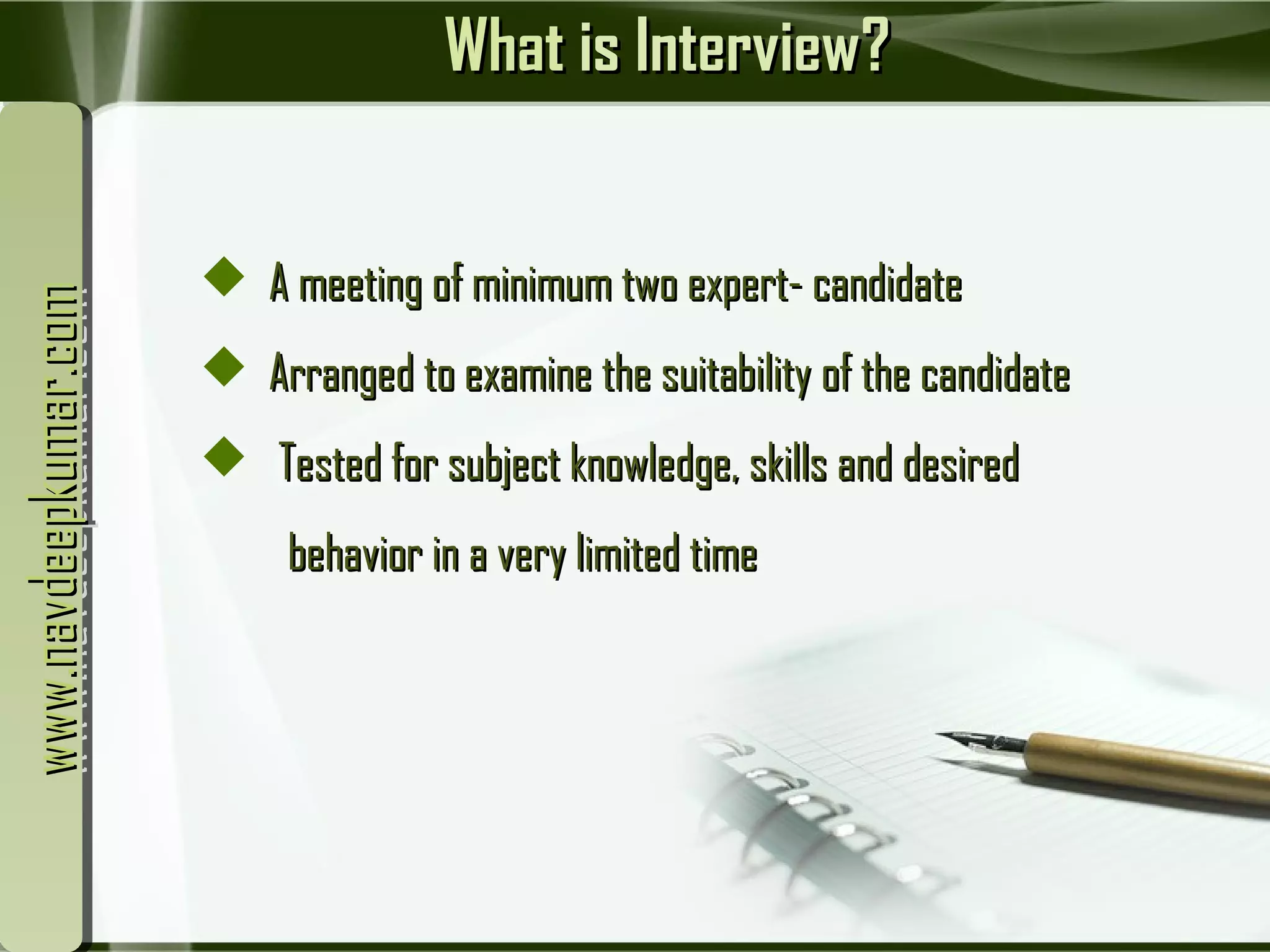 Types of Interviews | PPT