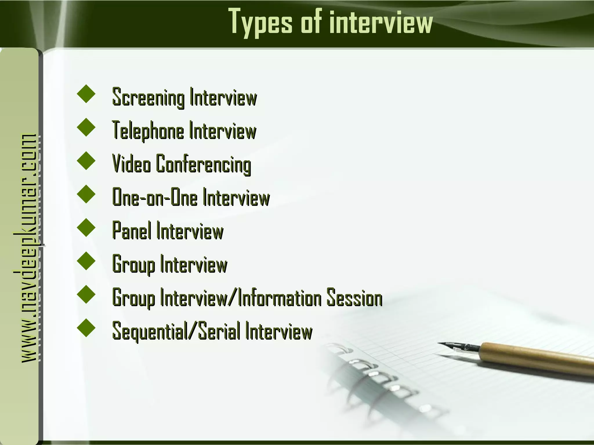 Types of Interviews | PPT