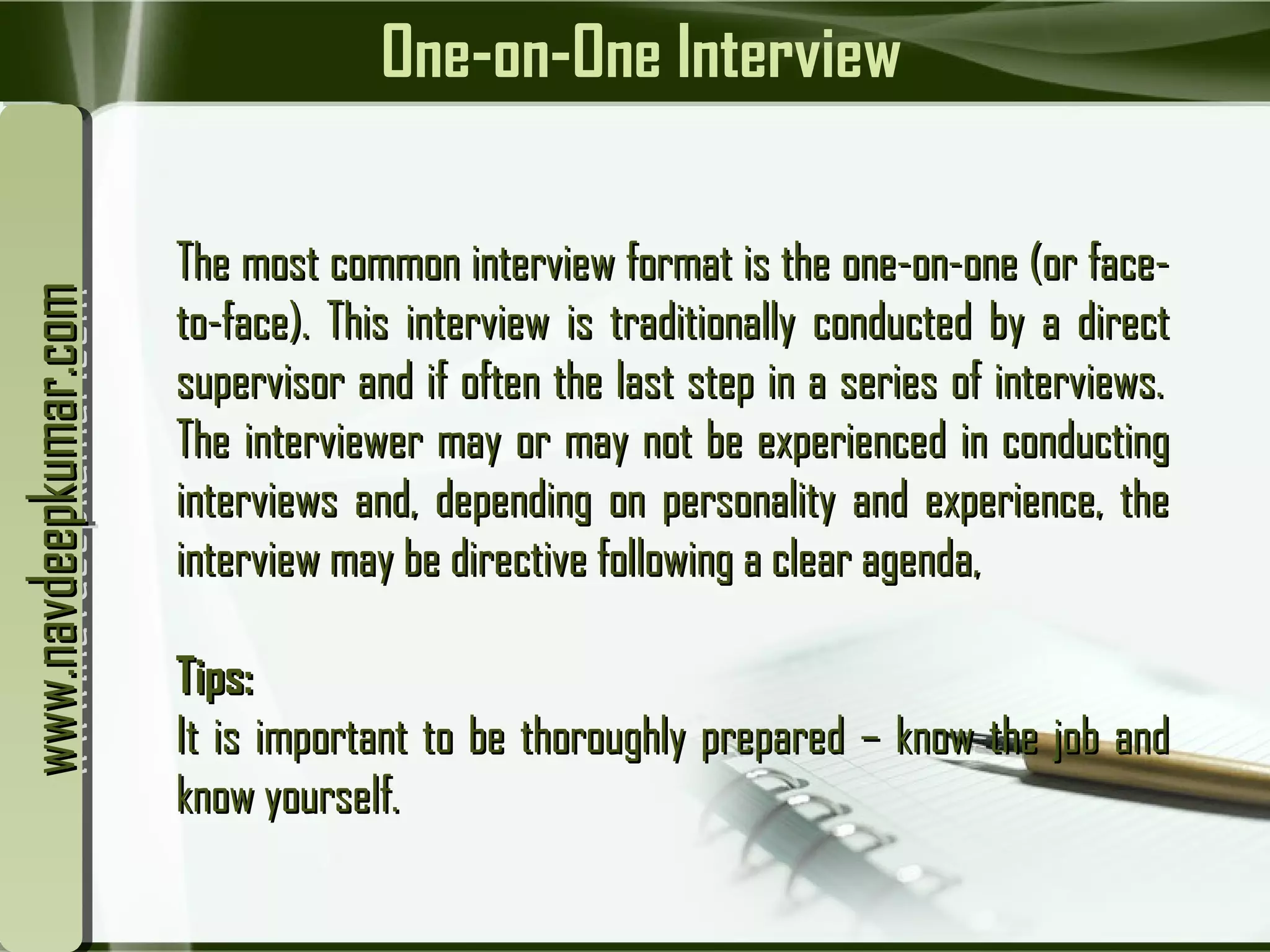 Types of Interviews | PPT