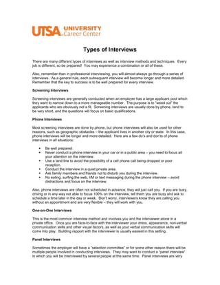 Types of interviews | PDF