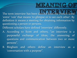 Types of interviews | PPTX