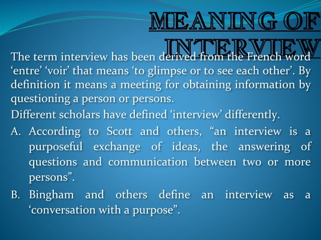 Types of interviews | PPT