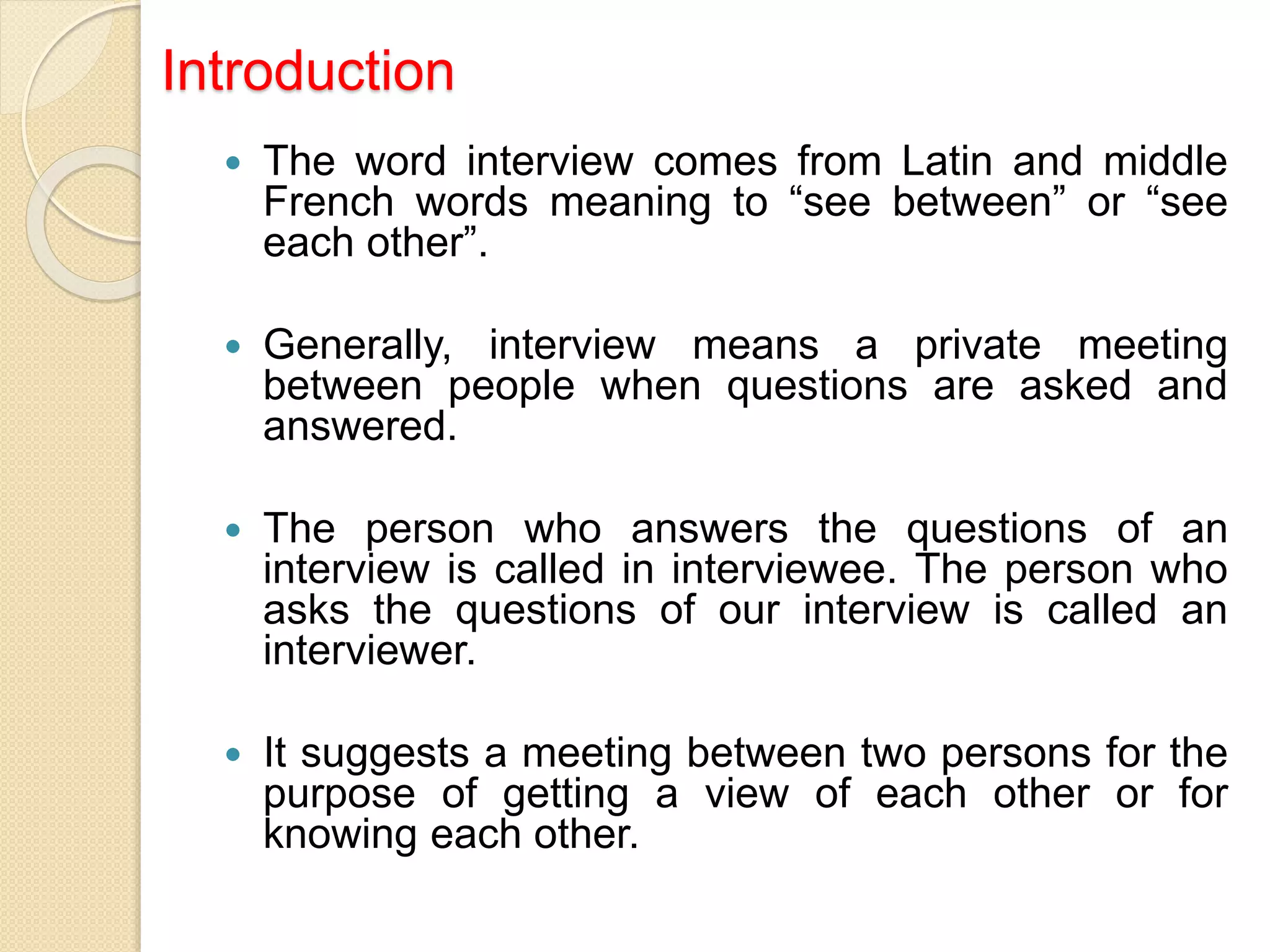 Types of Interviews | PPTX