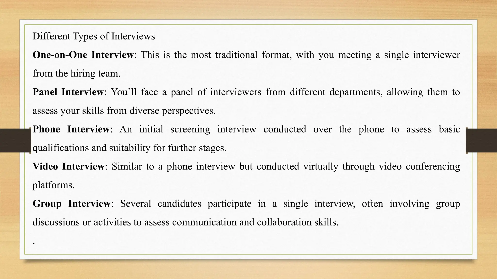 TYPES OF INTERVIEWS FOR BUSINESS ADMINSTRATION STUDENTS | PPTX