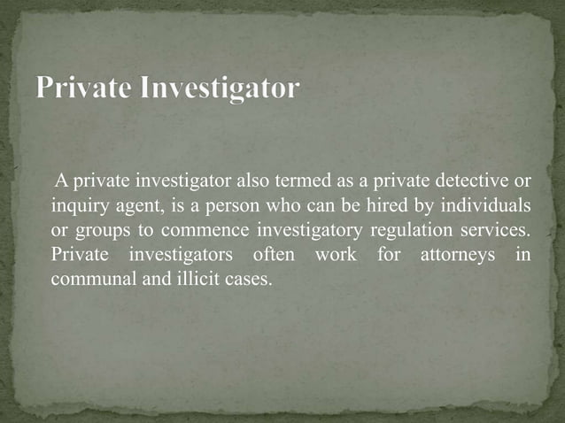 Types of investigation- Adam Quirk | PPT