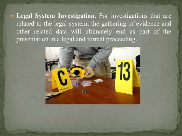 Types of investigation- Adam Quirk | PPT