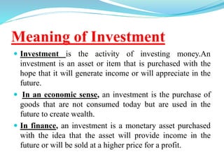 Types of investment | PPT