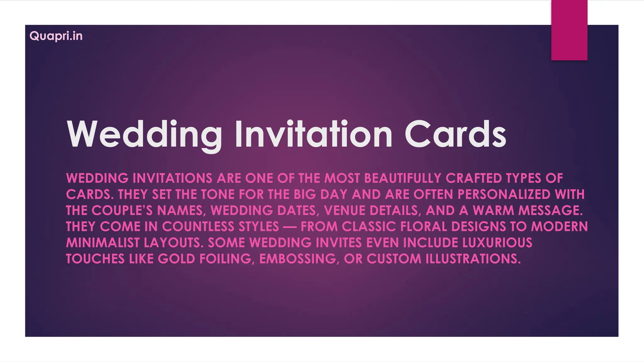 Quapri Presents Types of Invitation Cards.pptx