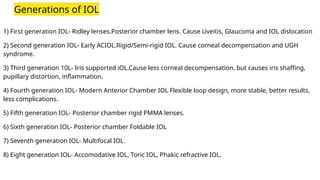 Types of IOL. Cataract instruments used it | PPT