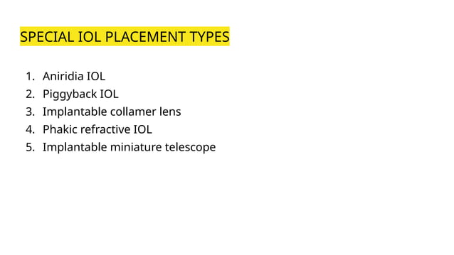 Types of IOL. Cataract instruments used it | PPTX