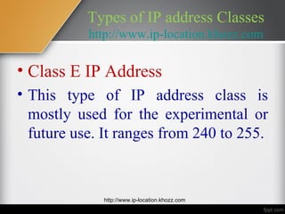 Types of ip address classes | PPT