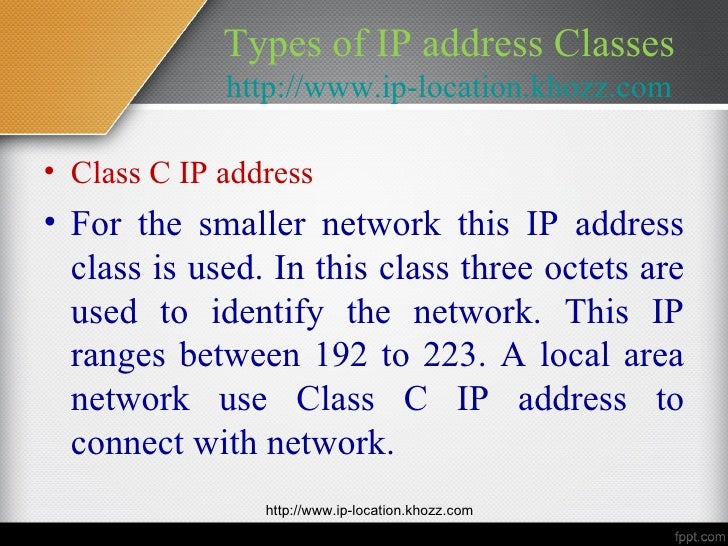 Types of ip address classes