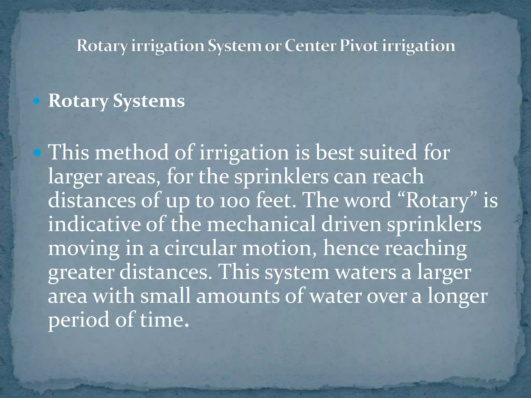 Types of irrigation systems | PPTX