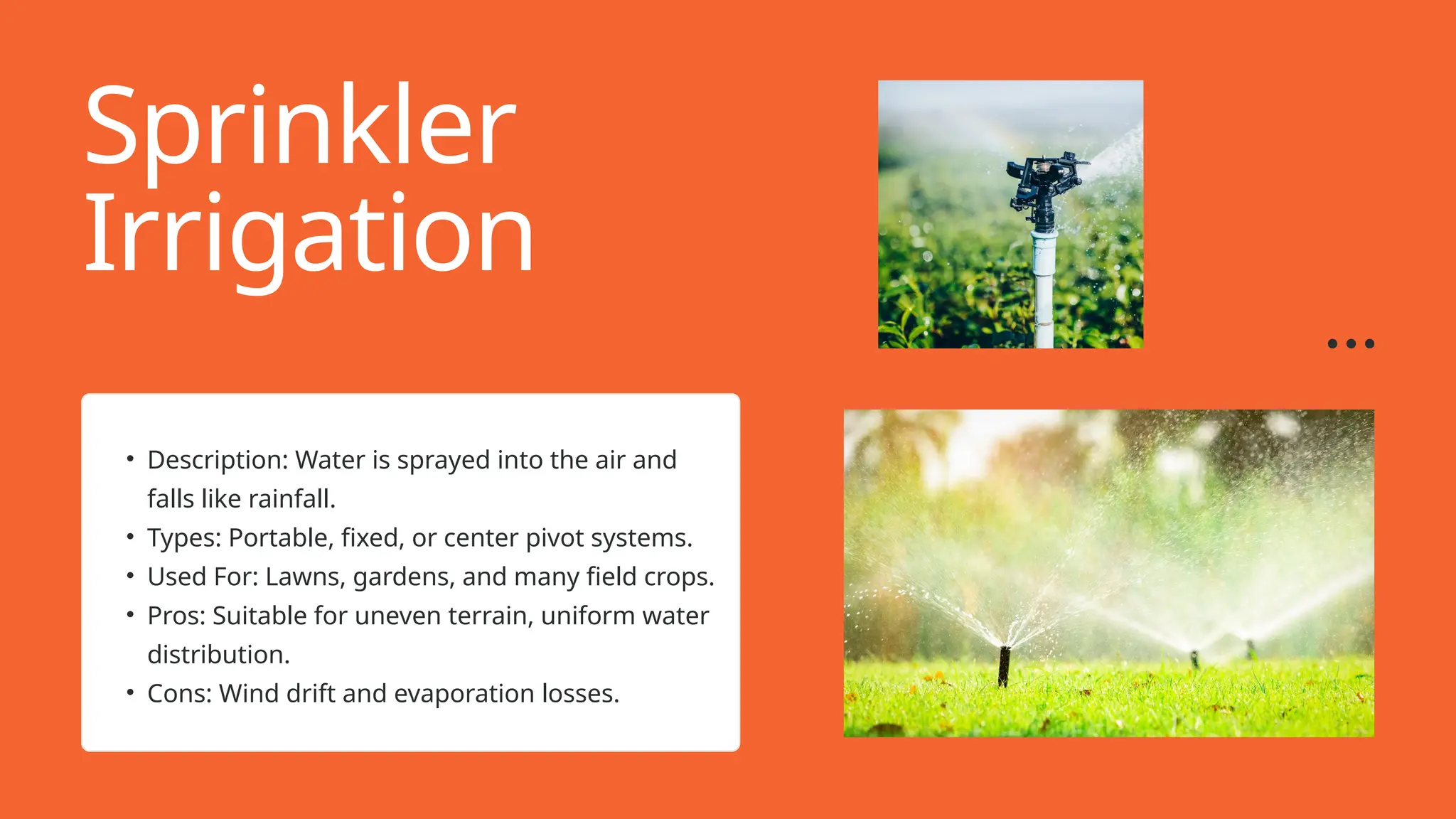 Types of Irrigation Systems: Methods, Applications, and Efficiency | PPTX
