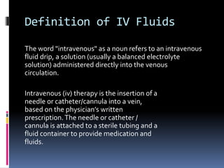 Types of iv fluids and uses | PPTX
