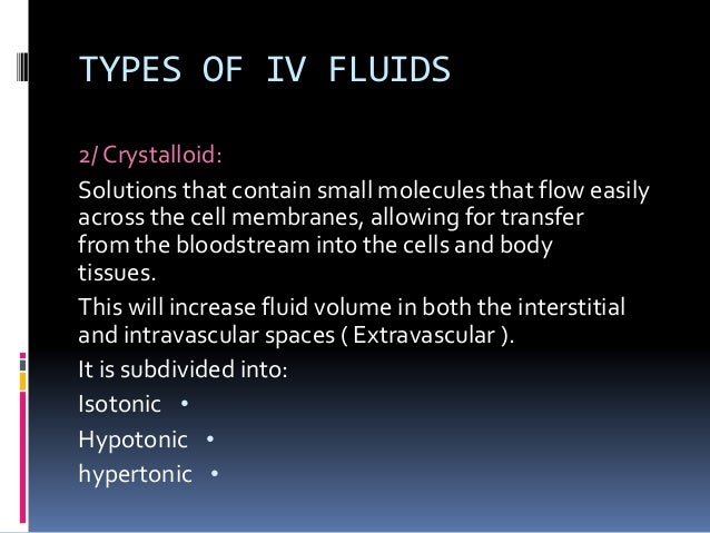 Types of iv fluids and uses