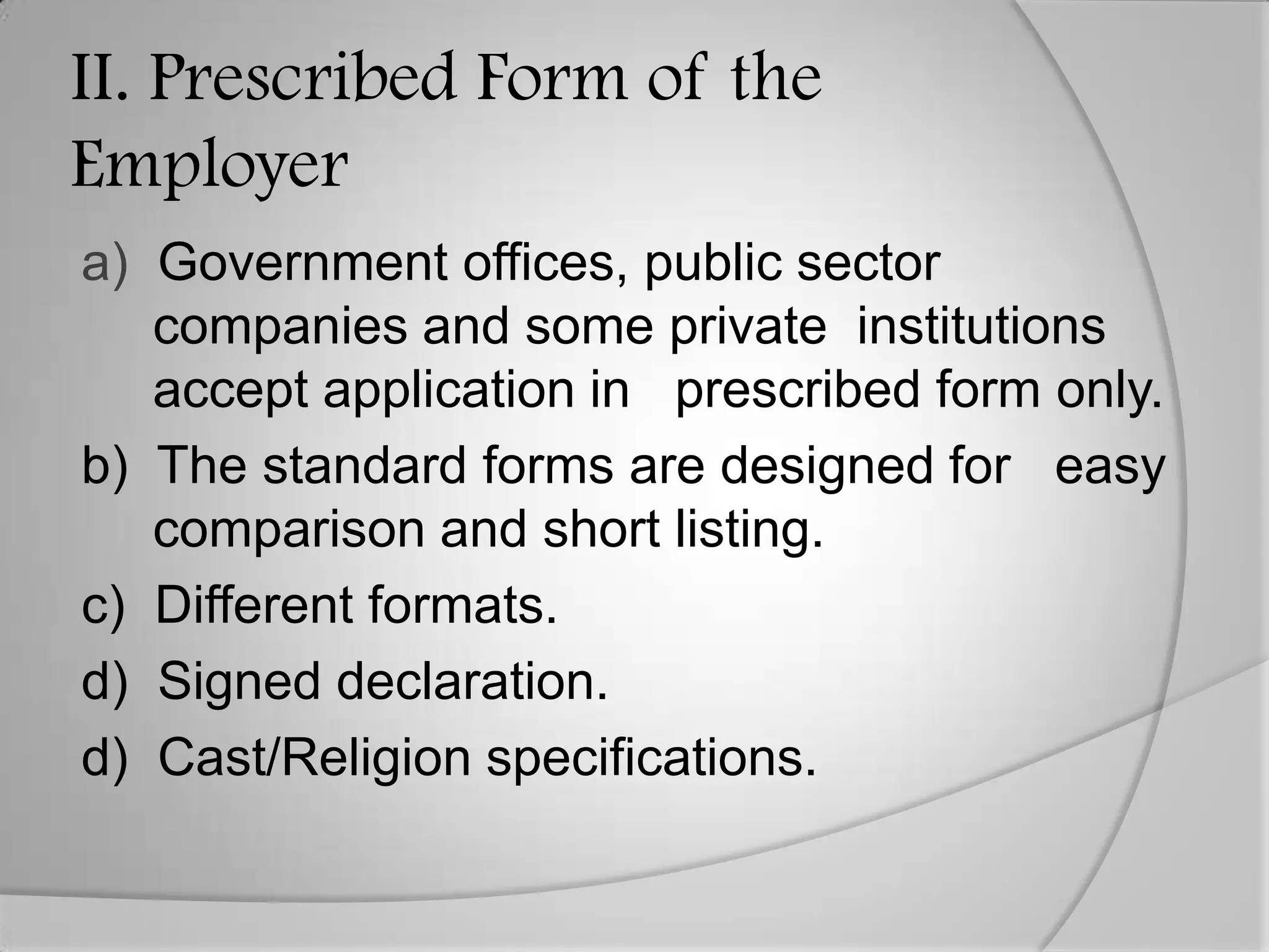 Types of job application letter | PPSX