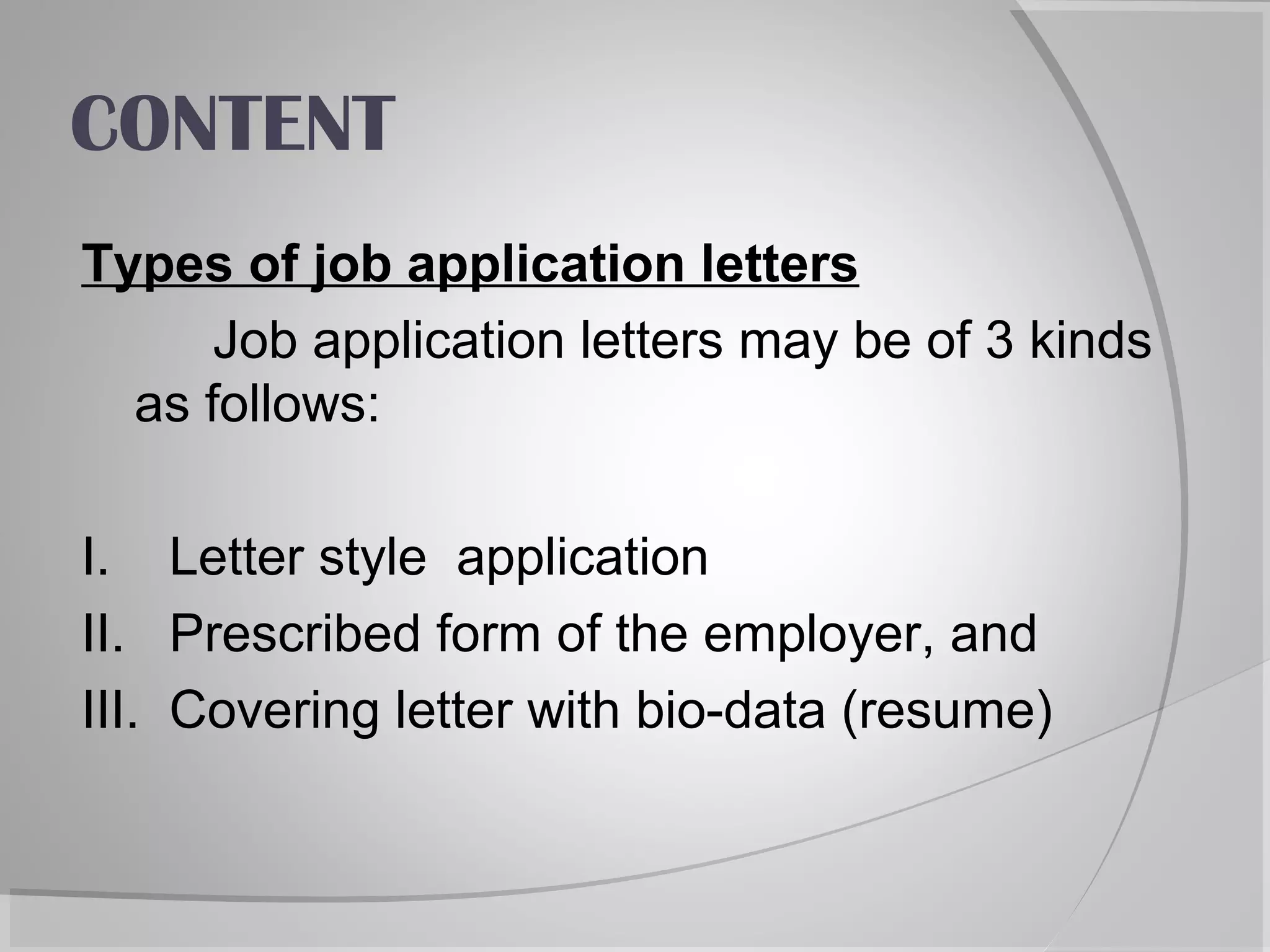 Types of job_application_letter ppt | PPT