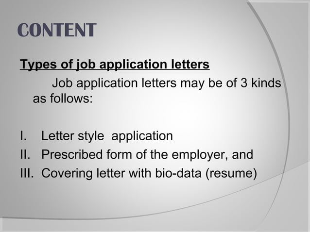 Types of job_application_letter ppt | PPT | Resume Writing and Advice ...