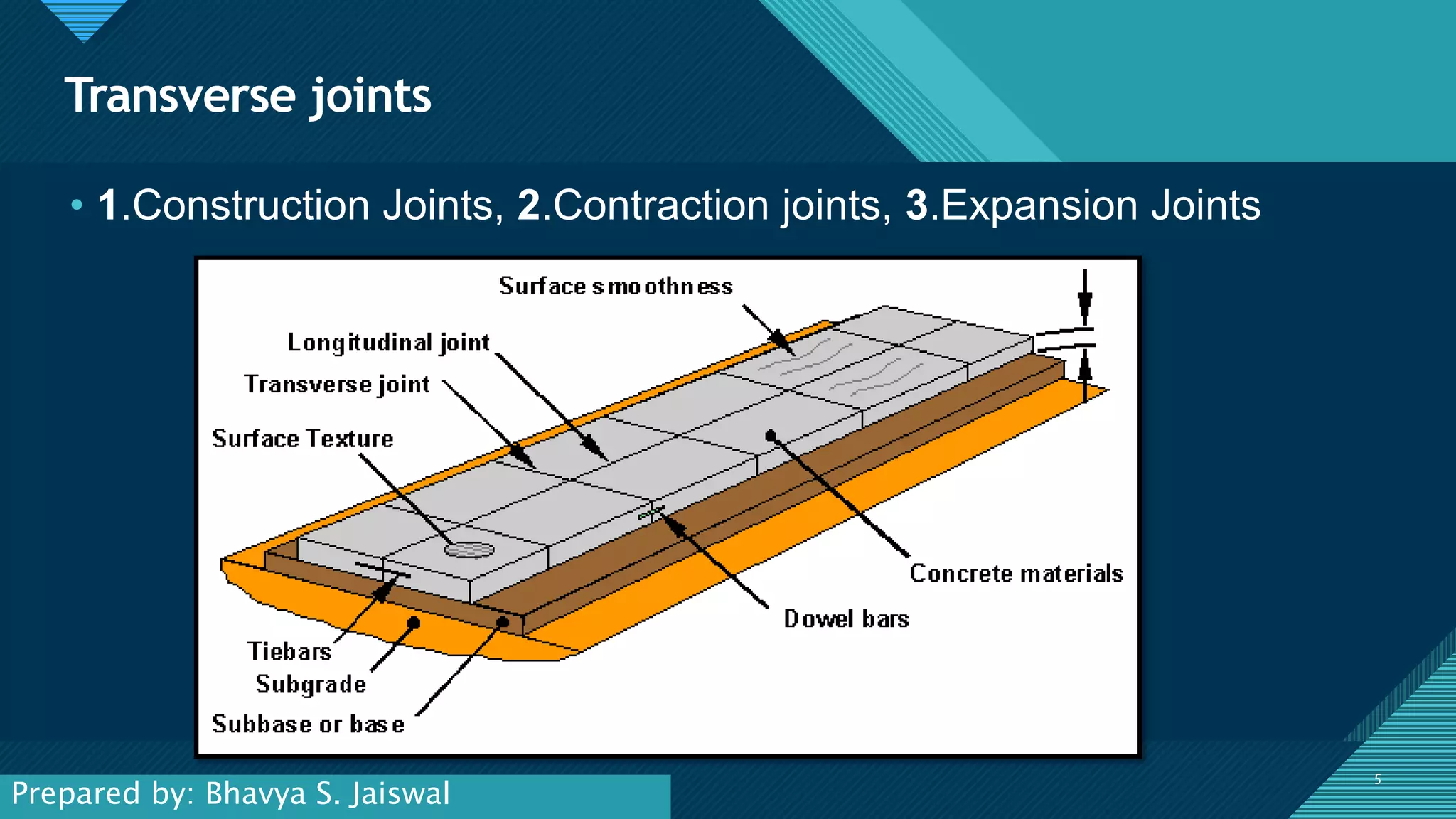 Types of joints in rigid pavement | PPTX