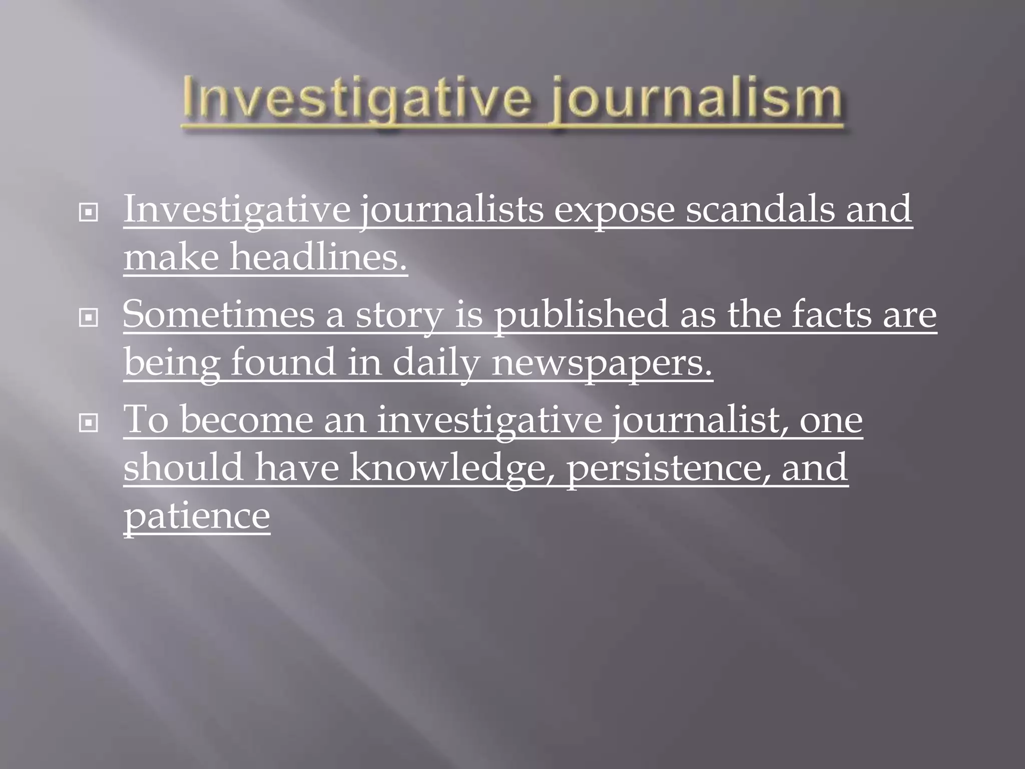 Types of jounalism | PPTX