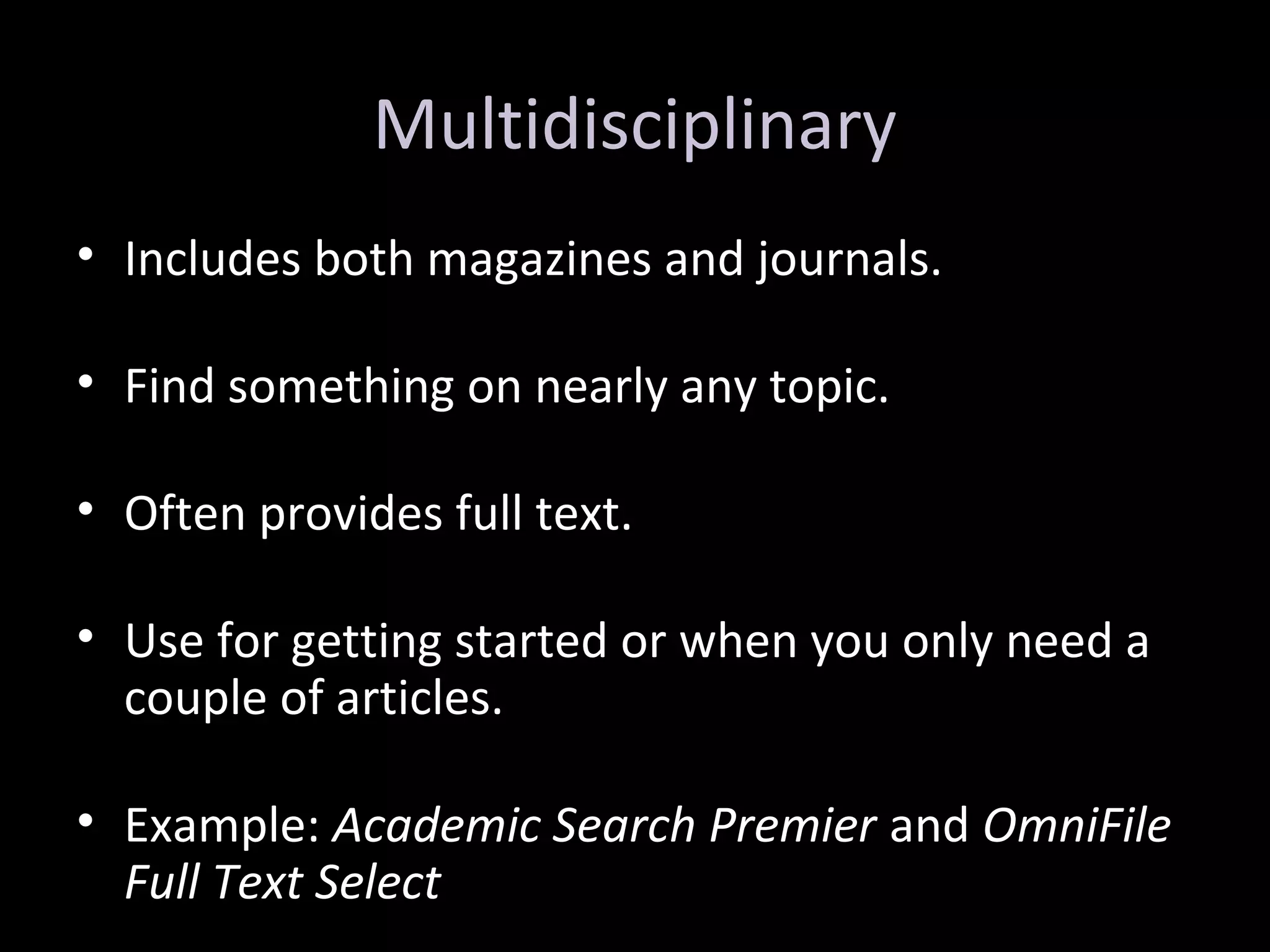 Types of Journal Databases | PPT