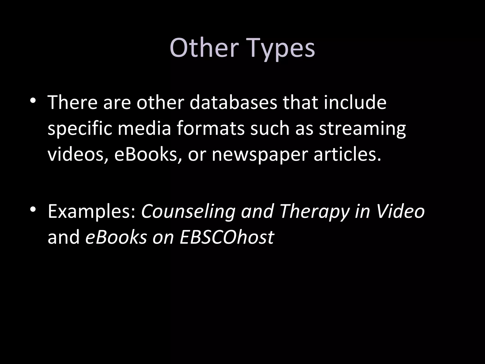 Types of Journal Databases | PPT