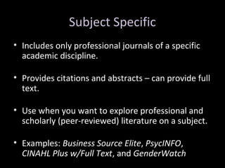 Types of Journal Databases | PPT