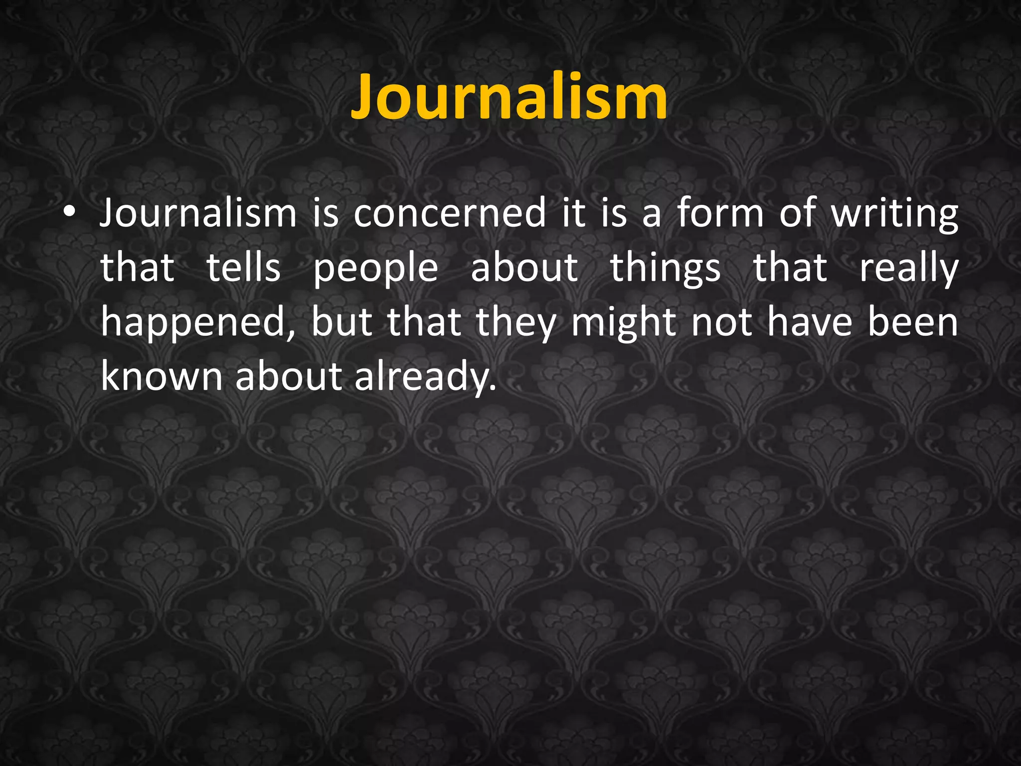 Types of Journalism | PPTX