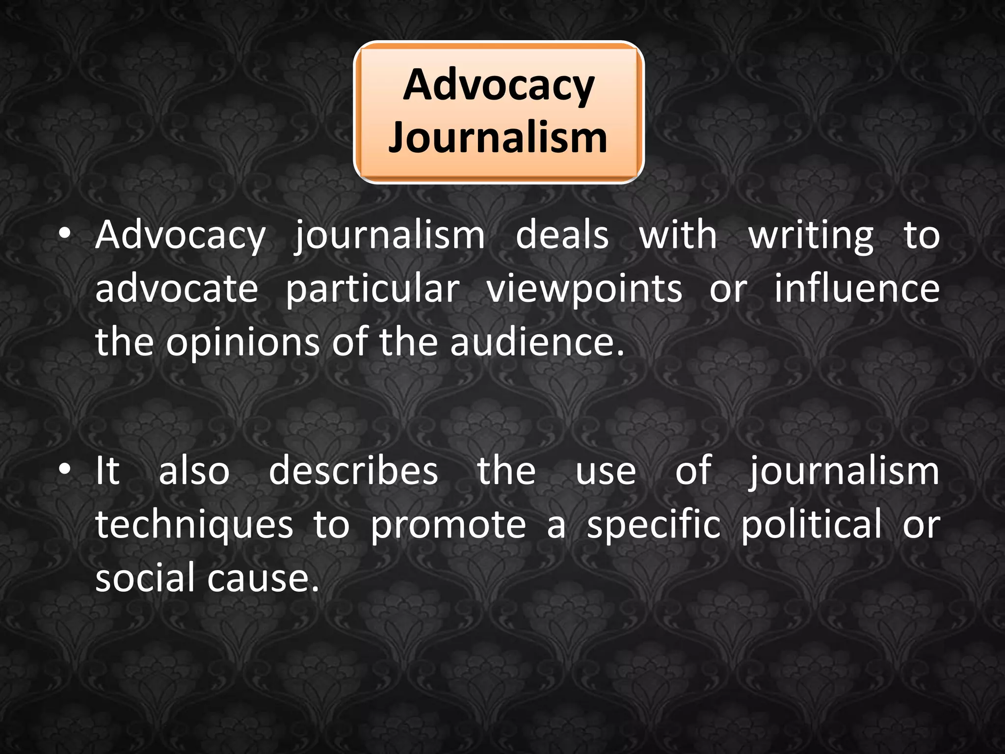 Types of Journalism | PPTX
