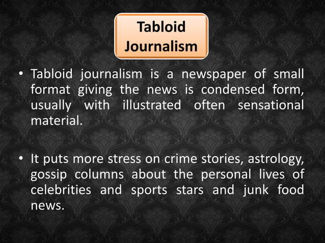 Types of Journalism | PPTX | Media Industry | Industries