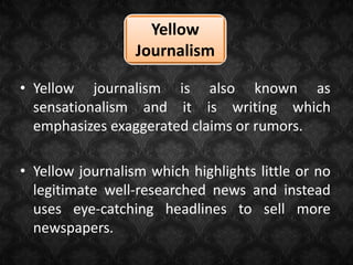 Types of Journalism | PPTX