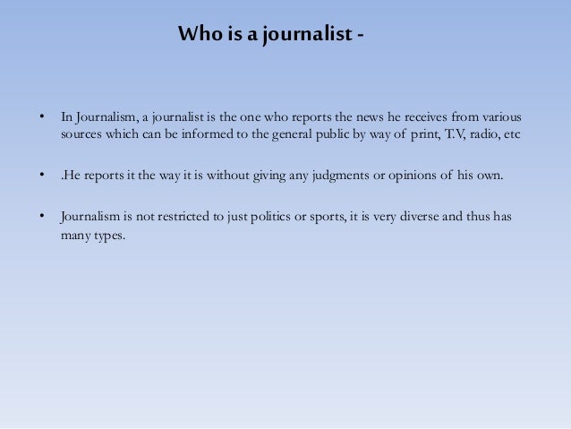 Types of journalism