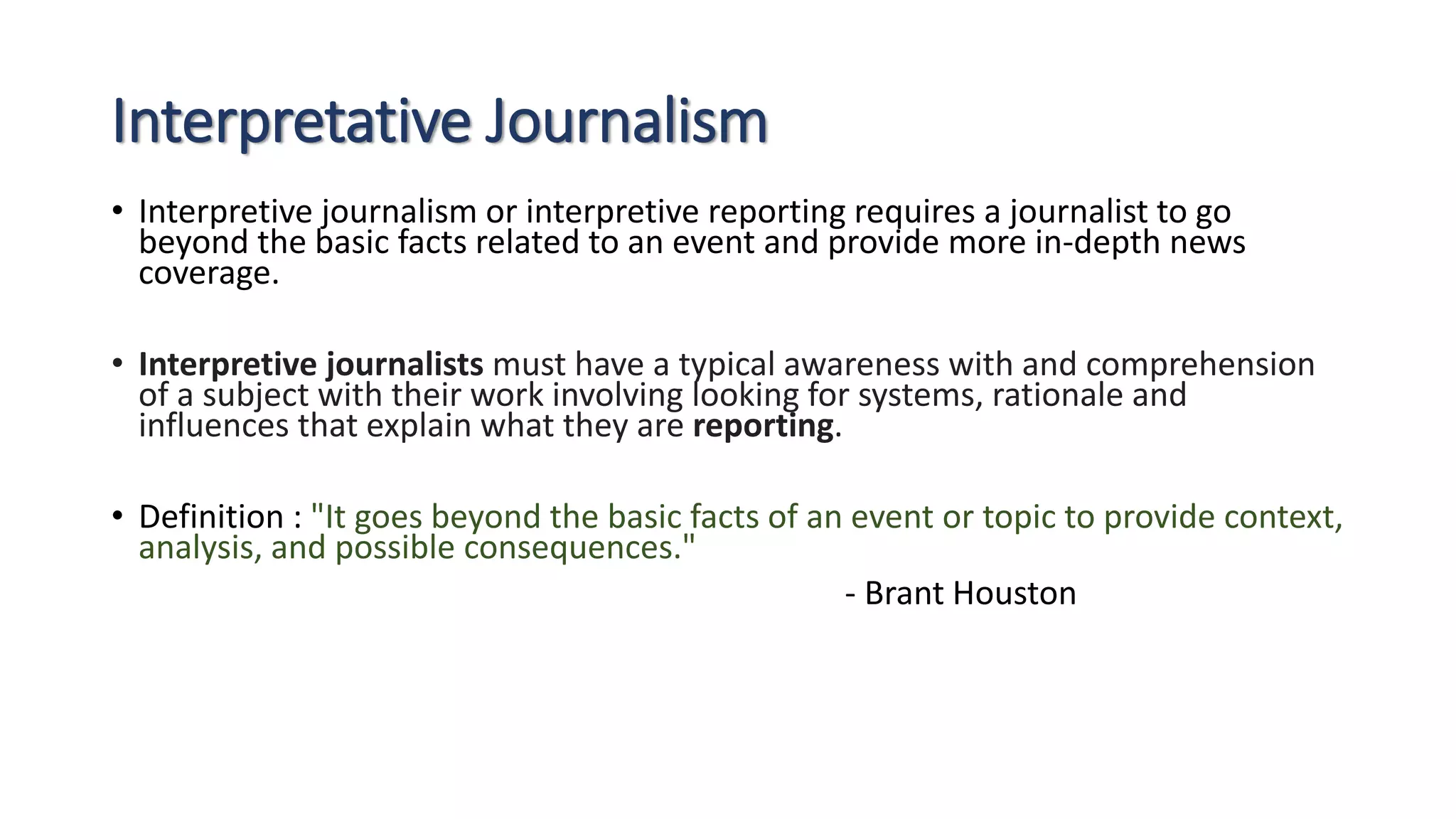 Types of journalism | PPTX