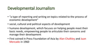 Types of journalism | PPTX