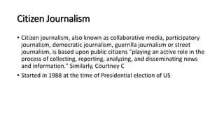 Types of journalism | PPTX