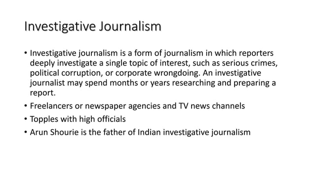 Types of journalism